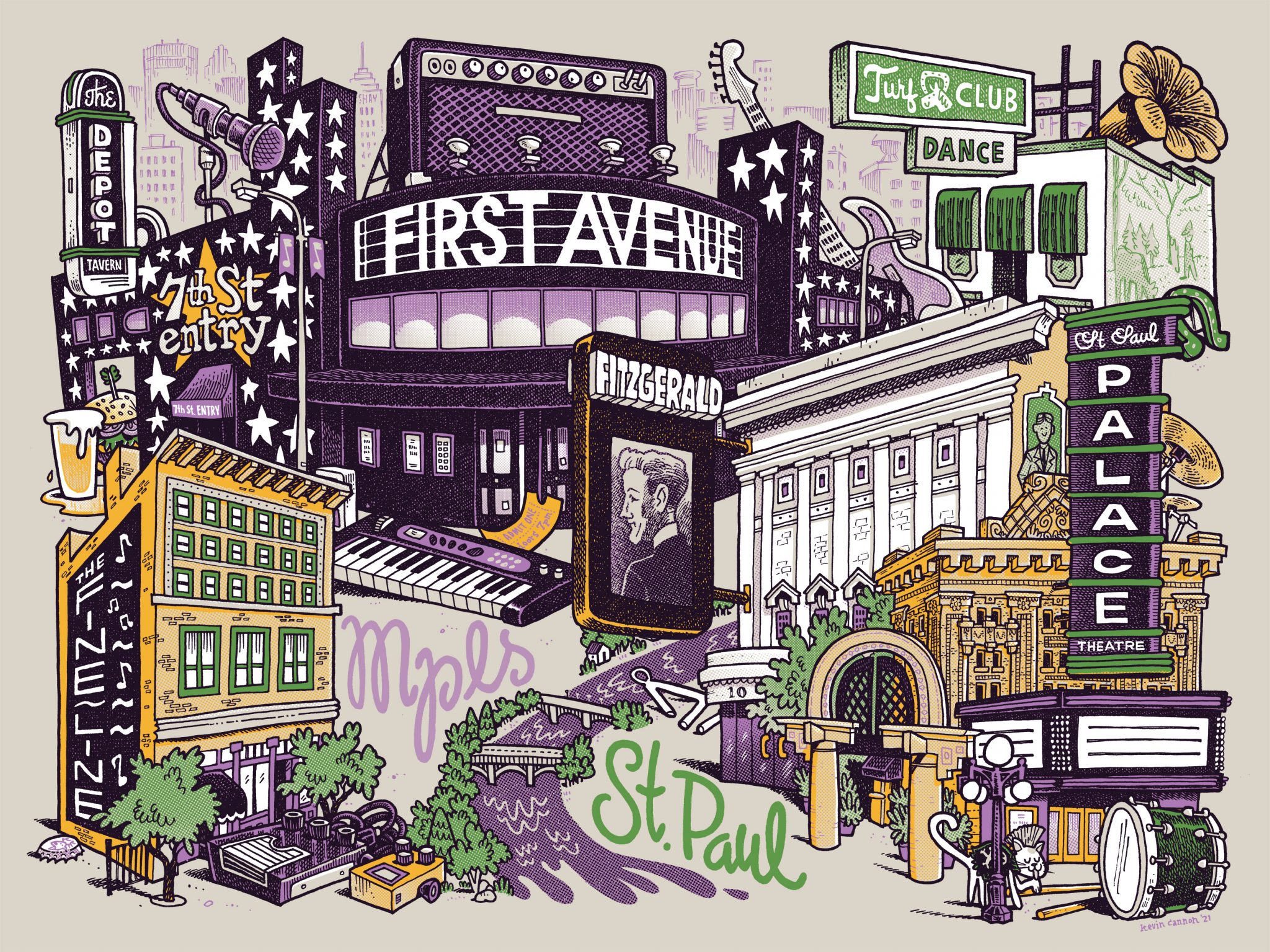 Kevin Cannon First Ave Print - First Avenue